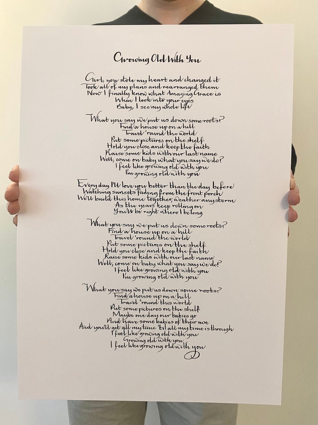 A3 Poem, A3 Letter, 11 X 14 Inch Poem, Calligraphy Poster Size, Large ...