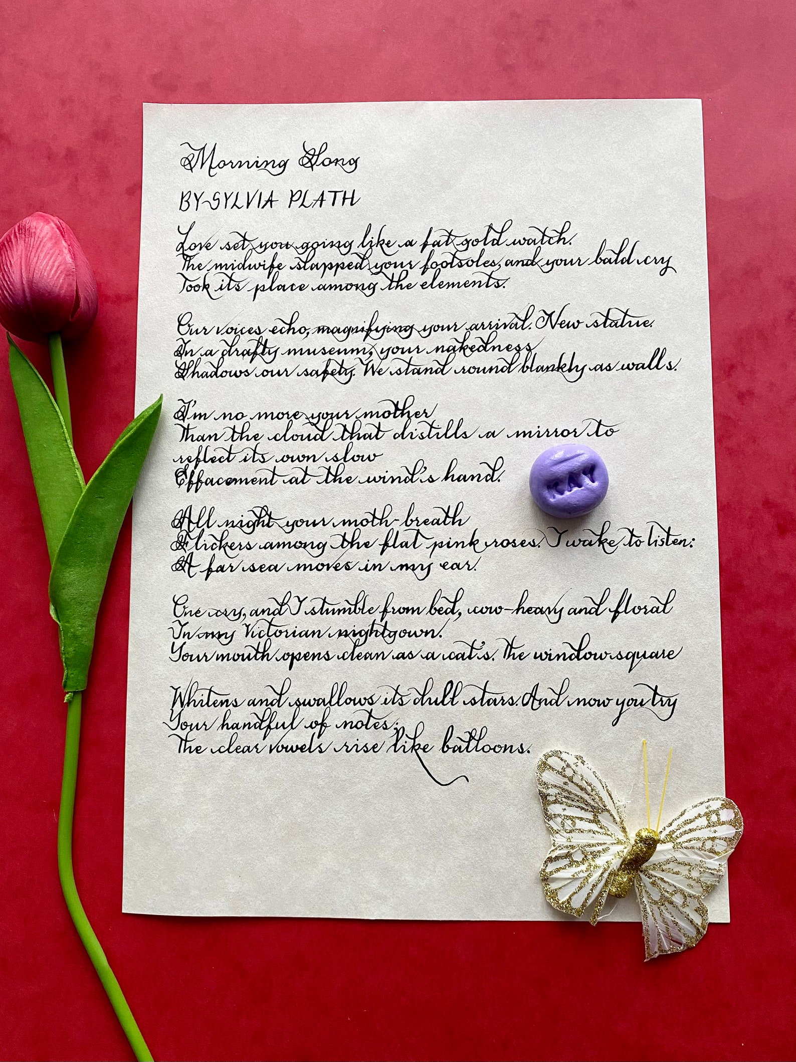 Morning Song SYLVIA PLATH Handwritten Calligraphy Gift | Etsy