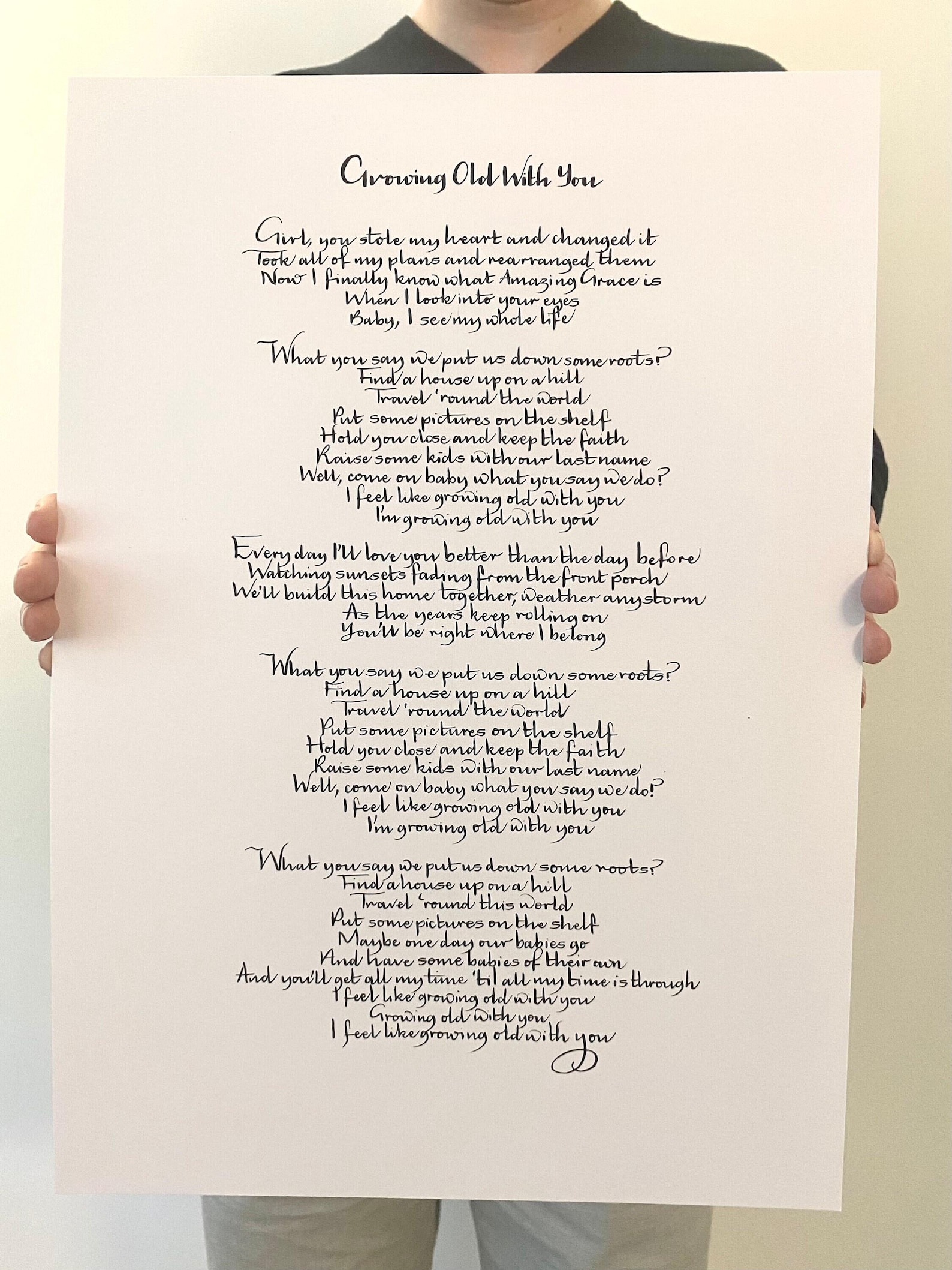 Handwritten Calligraphy Poem: Custom A3 Poster, 11x14 Print - Etsy