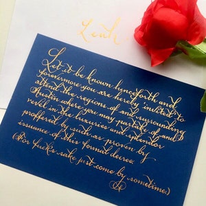 Handwritten Calligraphy Letter, Custom Written Letter, Penned Love ...
