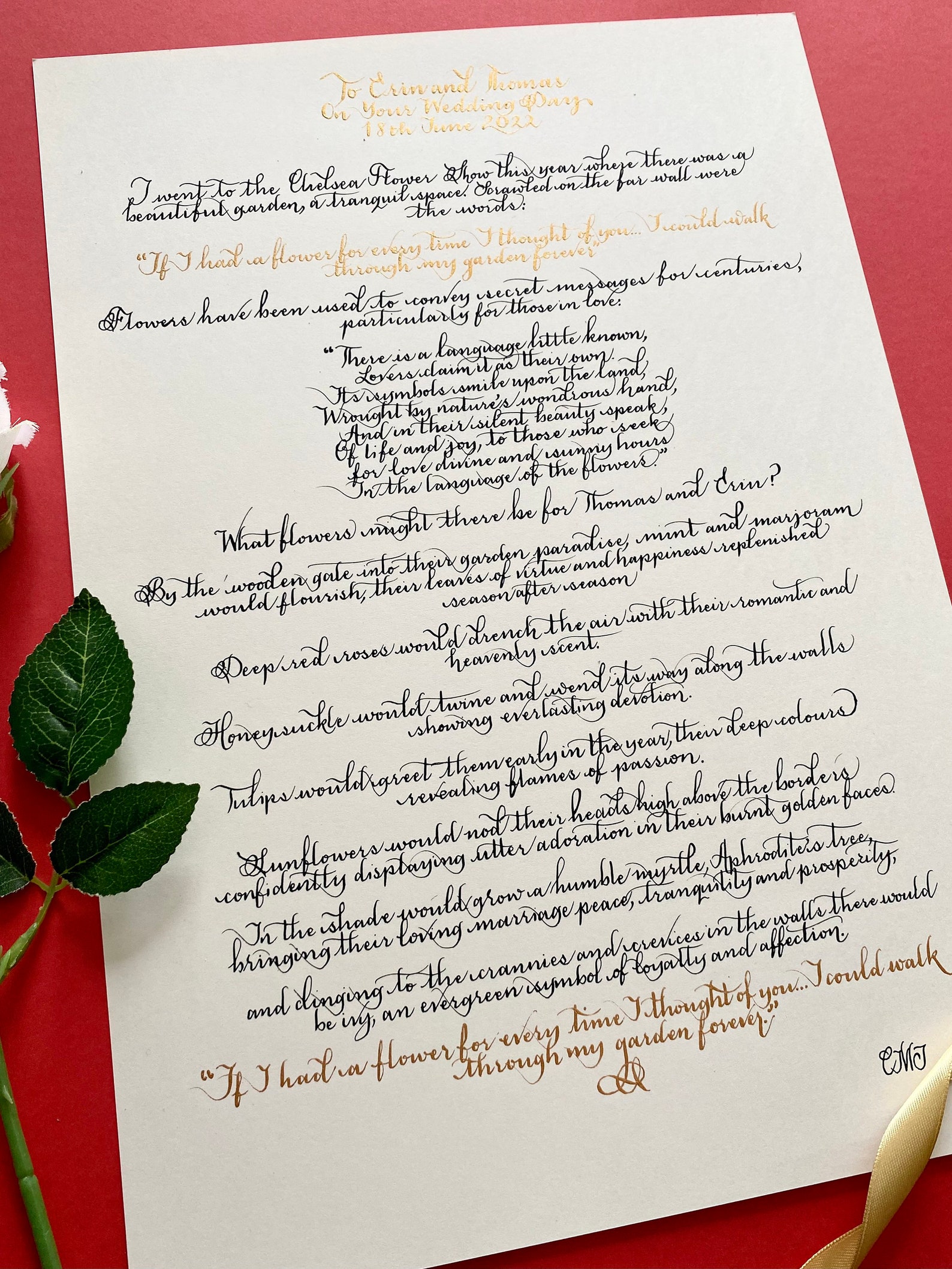 Handwritten Calligraphy Poem: Custom A3 Poster, 11x14 Print - Etsy