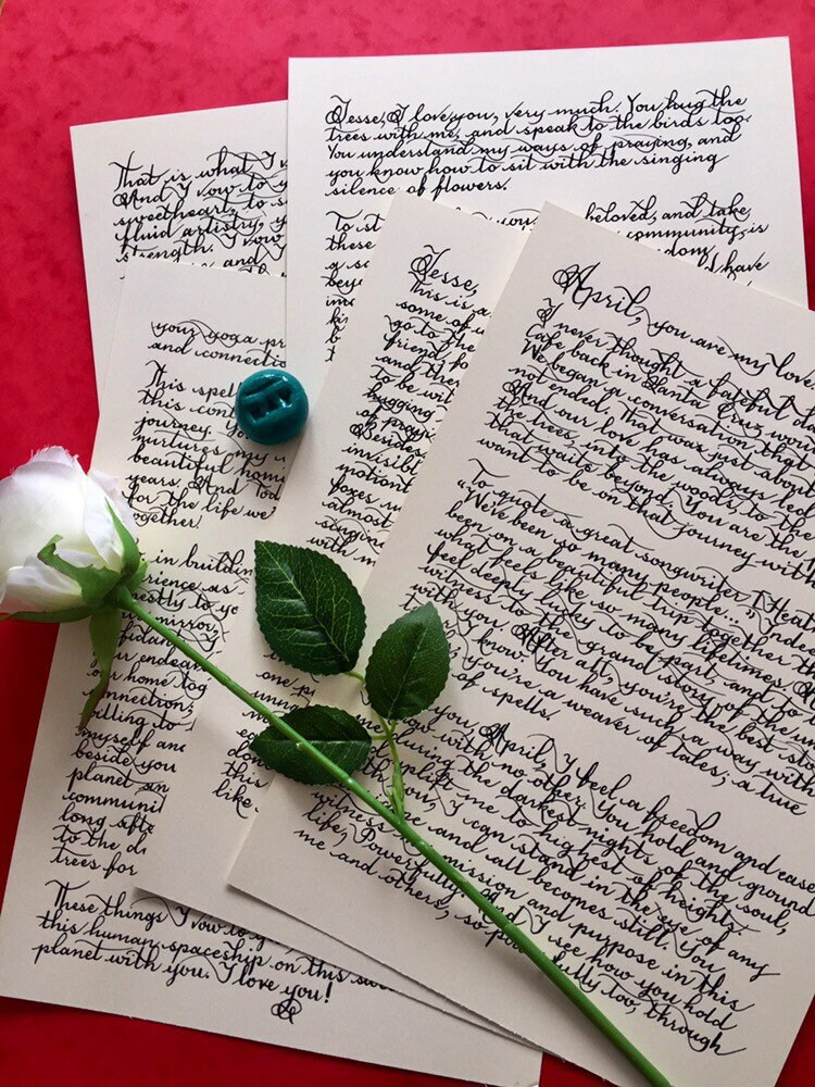 Handwritten Calligraphy Letter: Custom Penned Message - Etsy UK