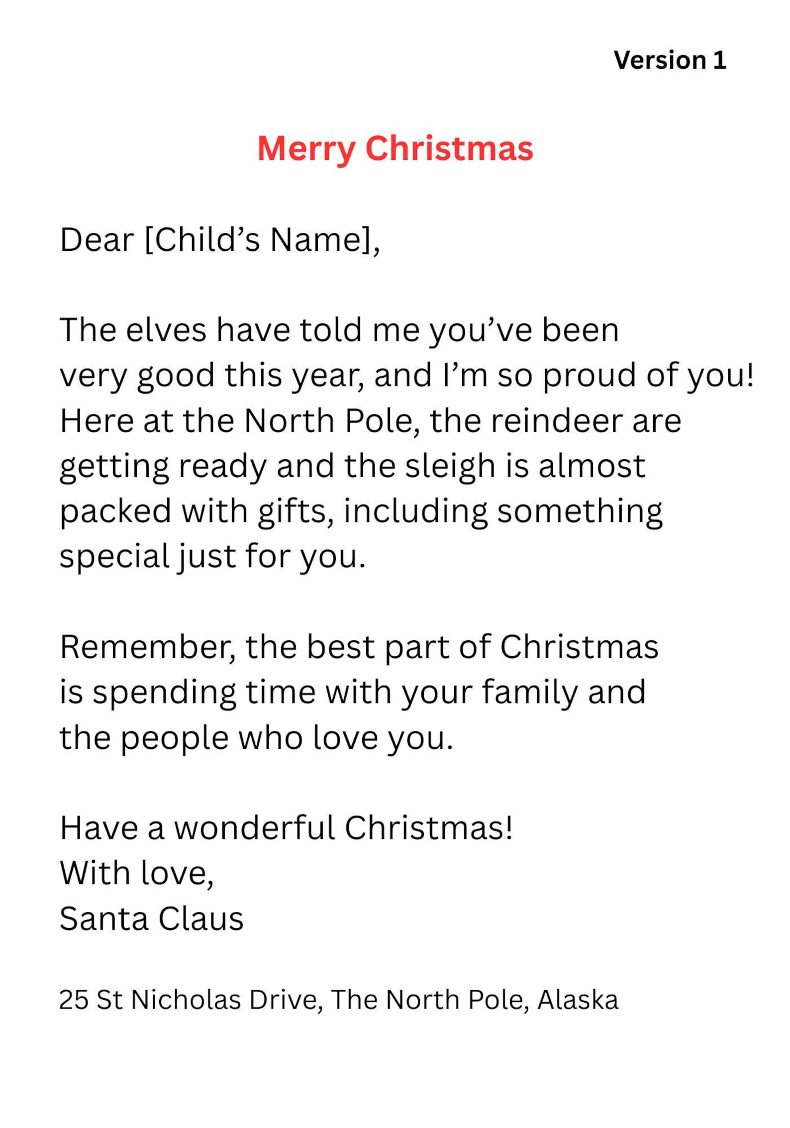 Personalised Santa Letter for Christmas, Handwritten Xmas Note Wax ...