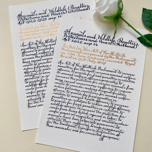 Handwritten Calligraphy Letter Custom Written Letter - Etsy UK