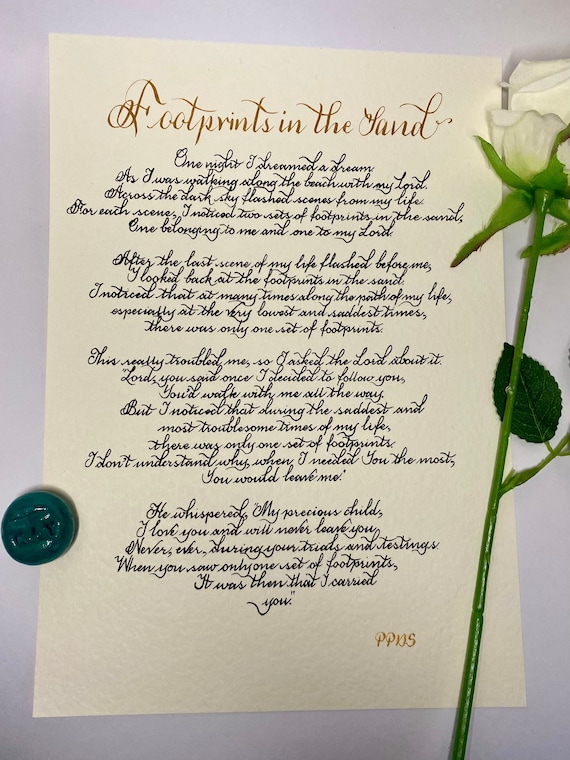 Spiritual Poem Footprints