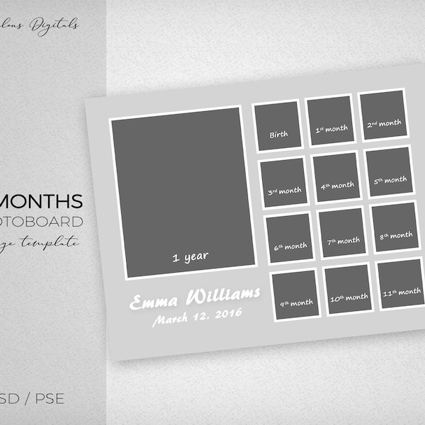 12 Months Template - Etsy