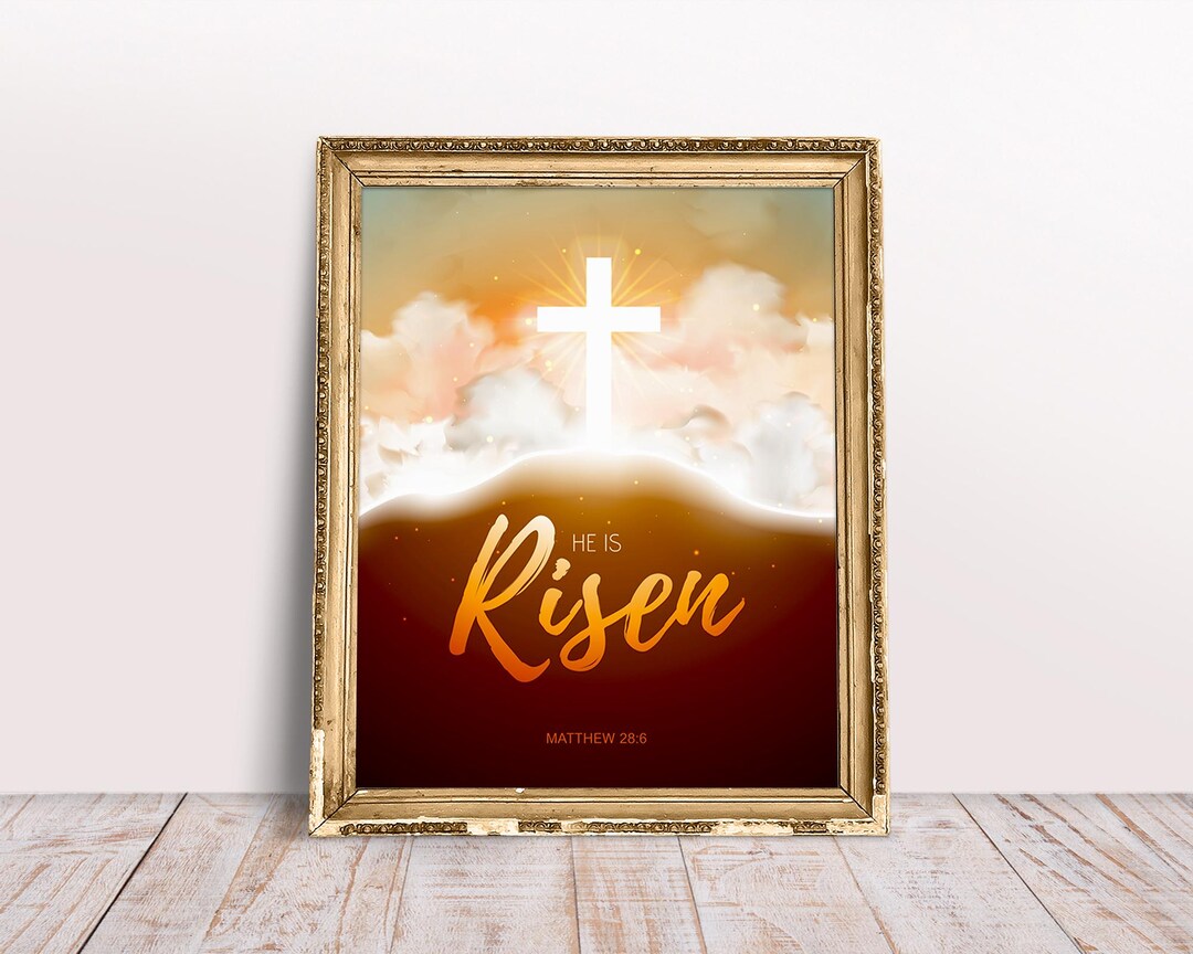 Matthew 28:6 Bible Verse - He is Risen, Easter Religious Scripture ...