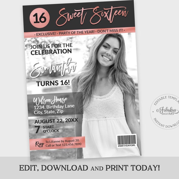 Magazine Invitation - Etsy