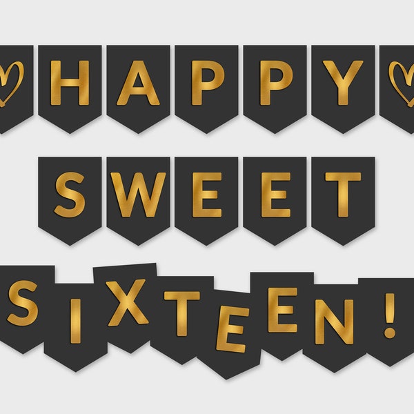 Sweet 16 Banner - Etsy