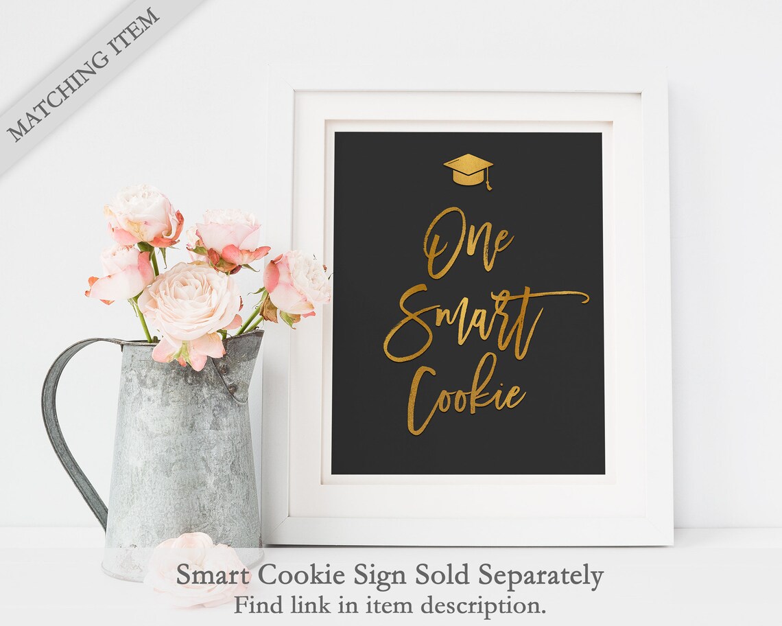Graduation Sweet Treat Sign, Black & Gold Foil - Printable Party ...