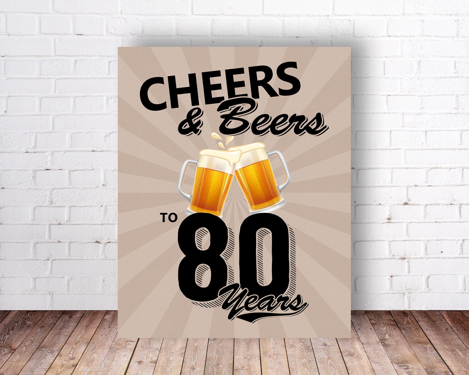 Cheers & Beers to 80 Years Party Sign 80th Milestone Birthday - Etsy