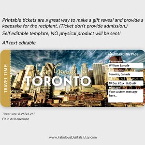 Toronto Travel Ticket, Toronto Gift Ticket, Toronto Cityscape, Canada ...