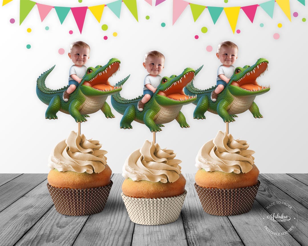 Alligator Custom Photo Face Cupcake Topper, Personalized Alligator ...