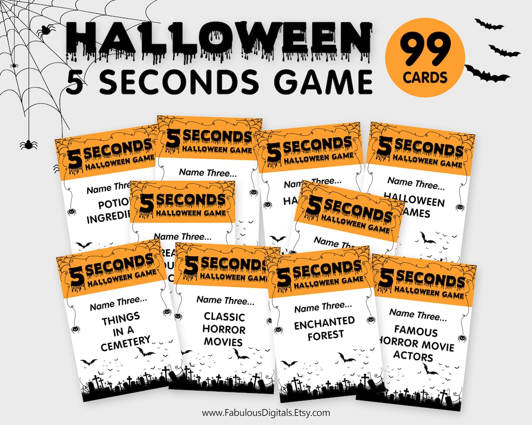 Halloween 5 Seconds Game, Family Friendly Halloween Game, Funny ...