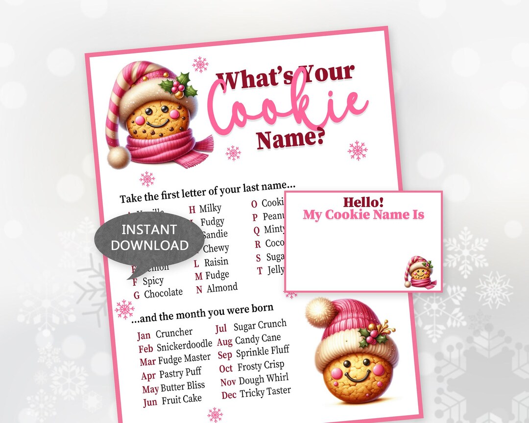 What's Your Cookie Name Christmas Activity Party Name Generator ...