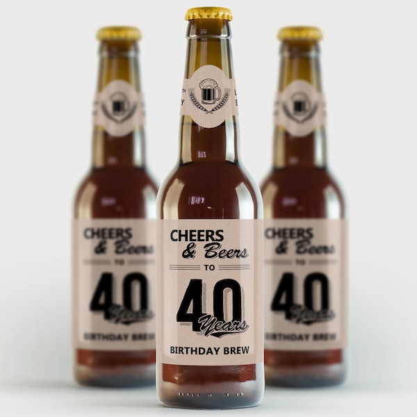 40th Birthday Beer Labels - Etsy