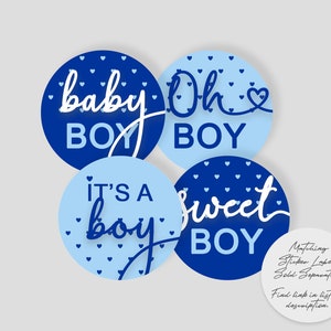 Baby Shower Hershey Kisses Labels - Blue Hearts Baby Boy Kisses ...
