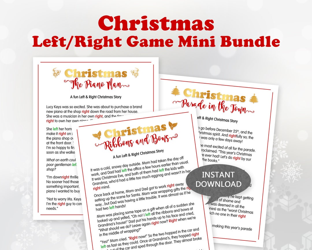 Christmas Gift Exchange Stories, Games Mini Bundle, Printable Family ...