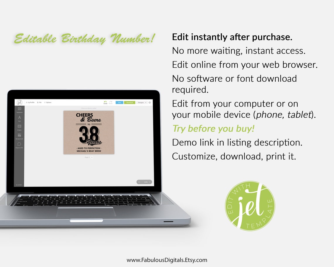 Birthday Beer Label Custom Age - Kraft Paper Birthday Beer Label ...