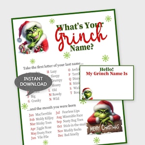 What's Your Grinch Name? Christmas Activity Party Name Generator ...