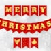 Printable Merry Christmas Banner, Red & Gold Christmas Party, Holiday ...