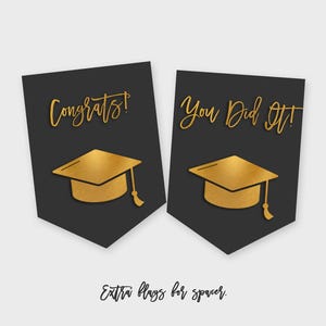 Class of 2025 Graduation Banner, 2025 Grad Banner, Black & Gold Foil ...