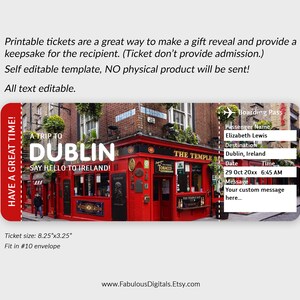 Dublin Travel Ticket, Dublin Boarding Pass, Dublin Gift Ticket, Ireland ...