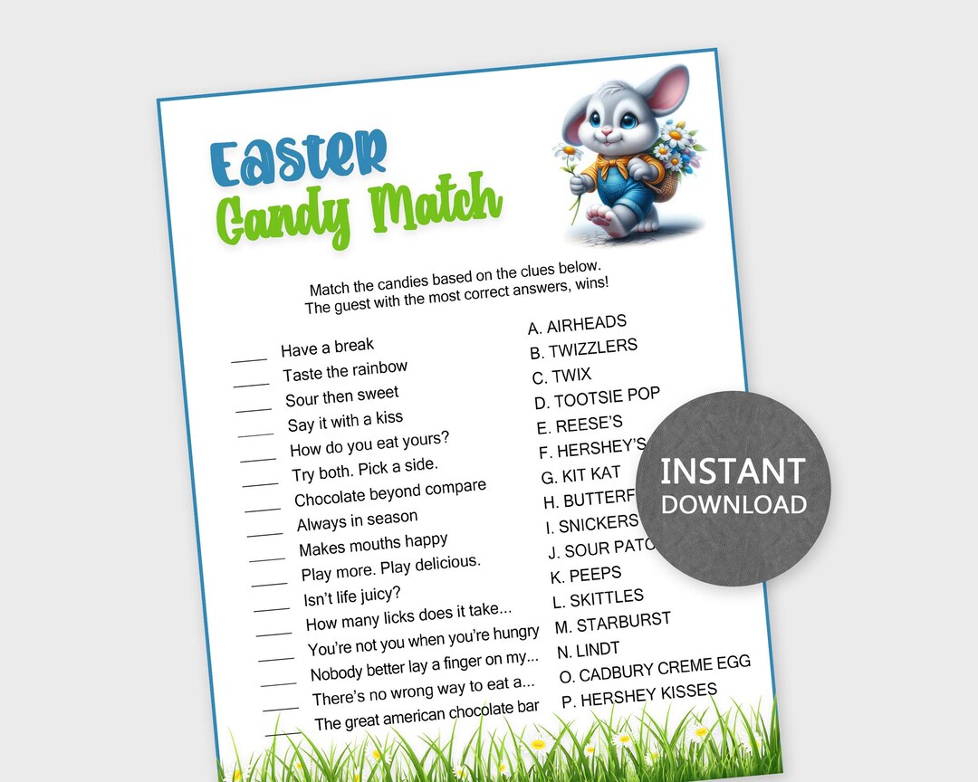 Easter Candy Match Game, Easter Candy Game, Kids and Family Friendly ...