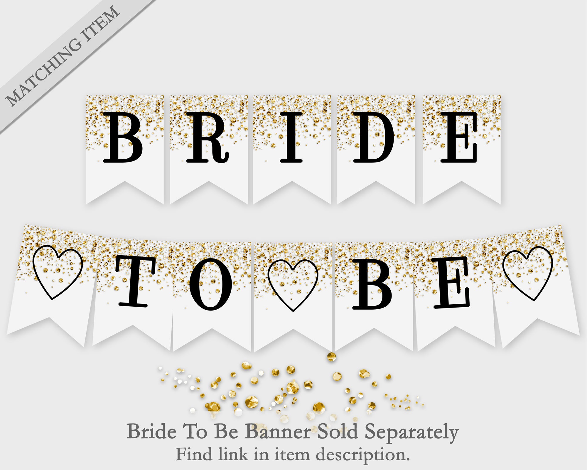 Bride to Be Printable Banner Mixed Confetti Glitter Bridal - Etsy