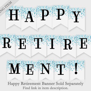 Happy Retirement Printable Banner - Pink Confetti Glitters - Printable ...