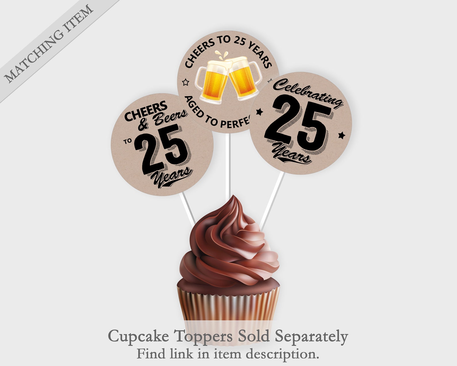 Cheers & Beers to 25 Years Party Sign 25th Milestone Birthday | Etsy