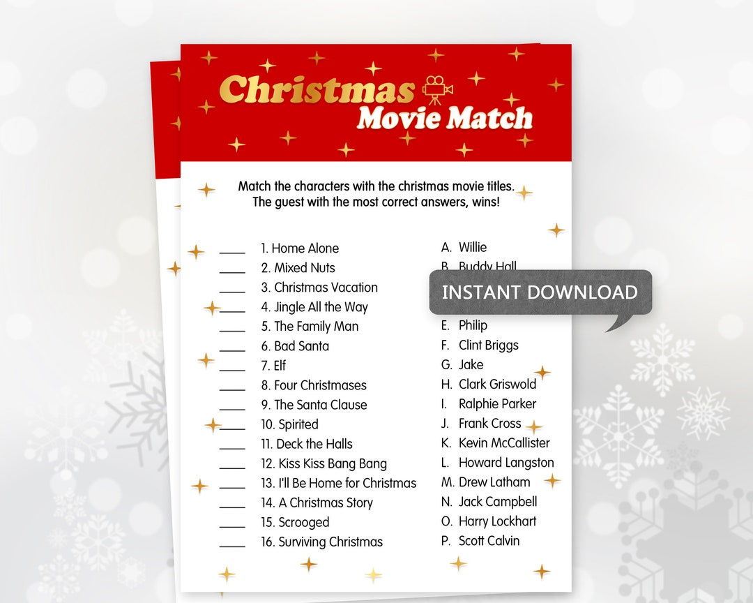 Christmas Movie Match Game, Christmas Candy Games, Family Games ...