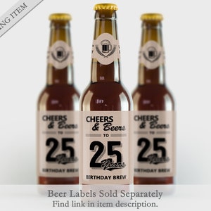 Cheers & Beers to 25 Years Party Sign, 25th Milestone Birthday Party ...