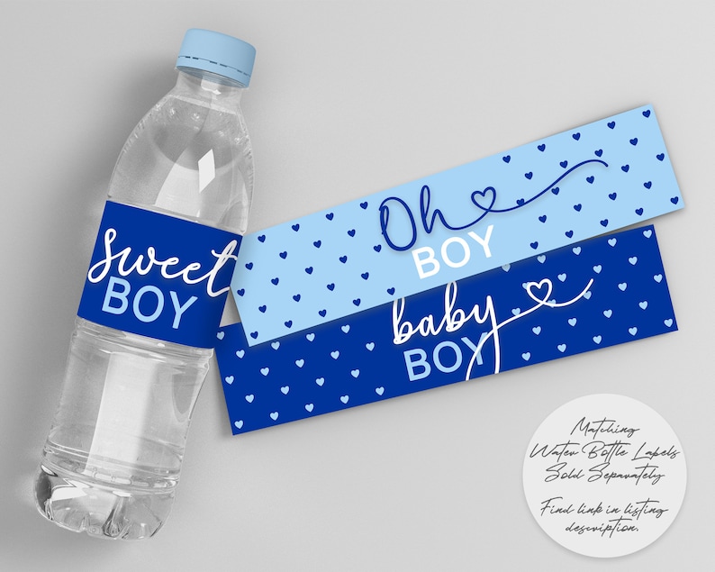 Baby Shower Hershey Kisses Labels Blue Hearts Baby Boy - Etsy