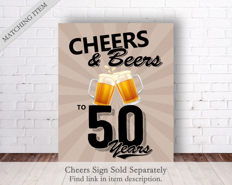 50th Birthday Beer Labels Cheers & Beers 50th Milestone - Etsy