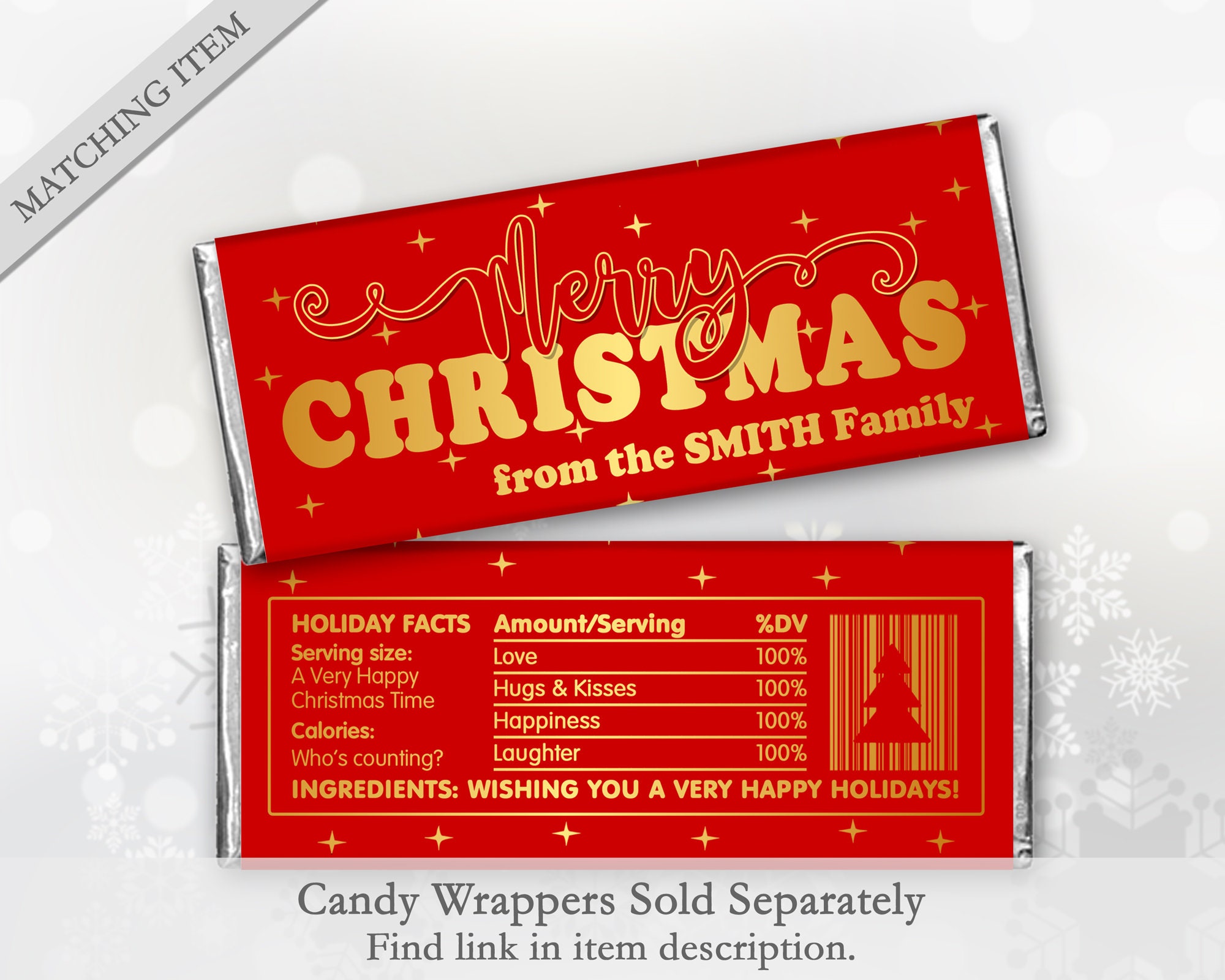 Christmas Water Bottle Labels Merry Christmas Happy | Etsy