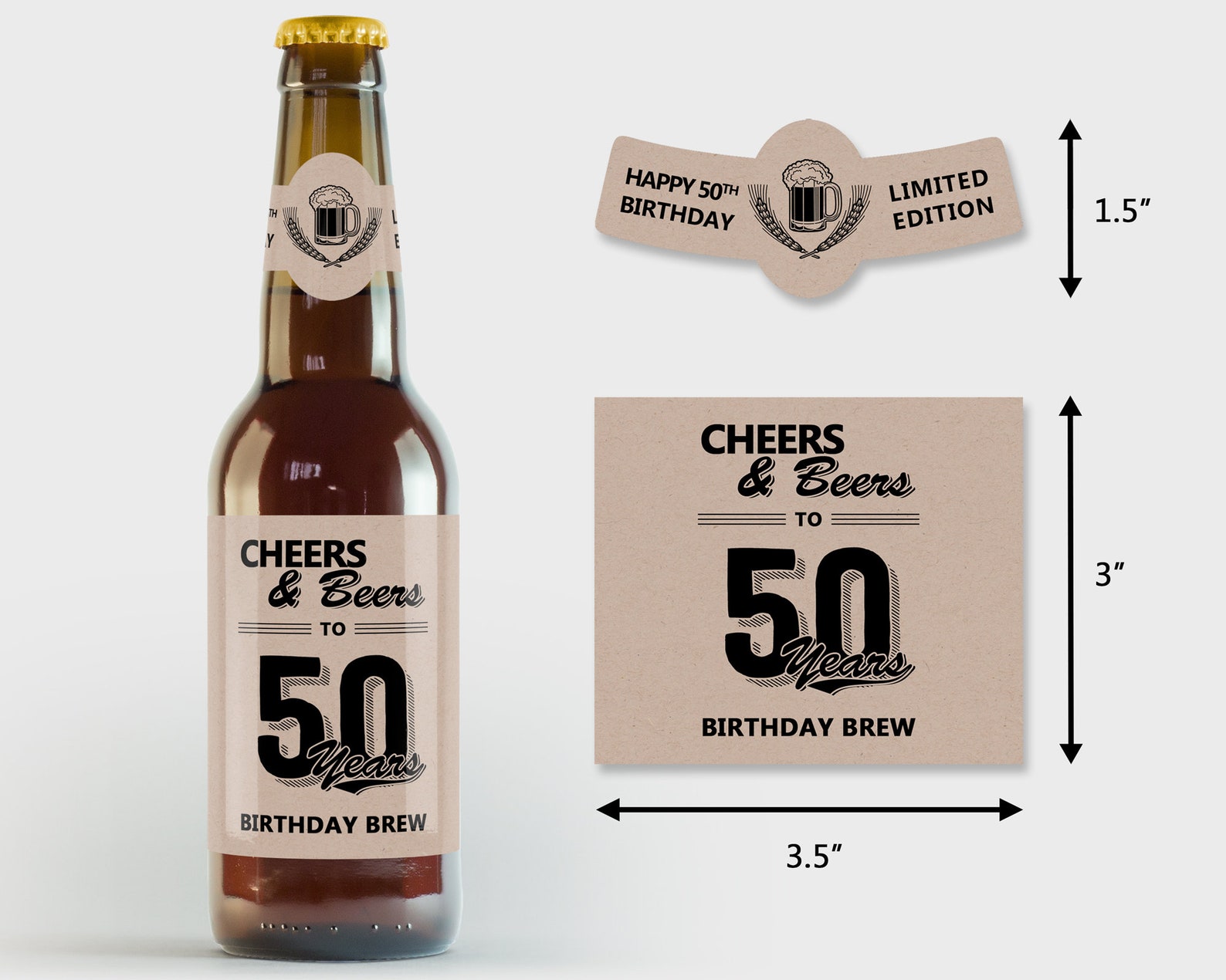 50th Birthday Beer Labels Cheers & Beers 50th Milestone - Etsy