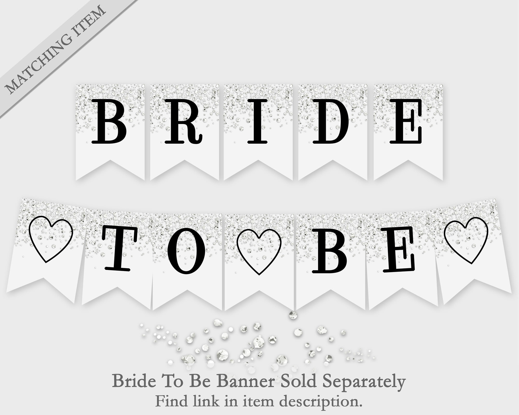 Bride to Be Printable Banner Mixed Confetti Glitter Bridal - Etsy