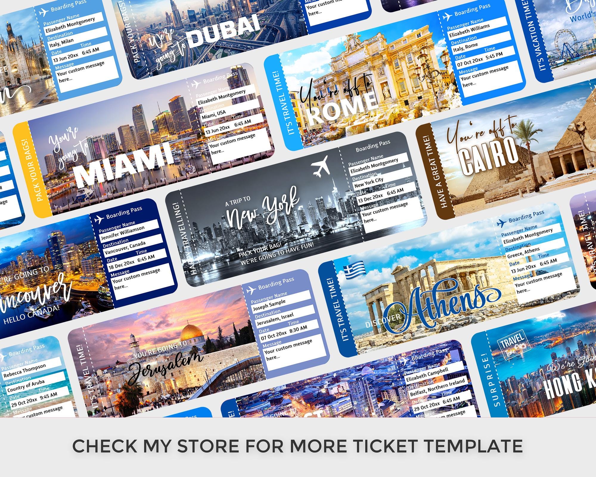 Maldives Travel Ticket, Maldives Gift Ticket, Airplane Ticket Green ...