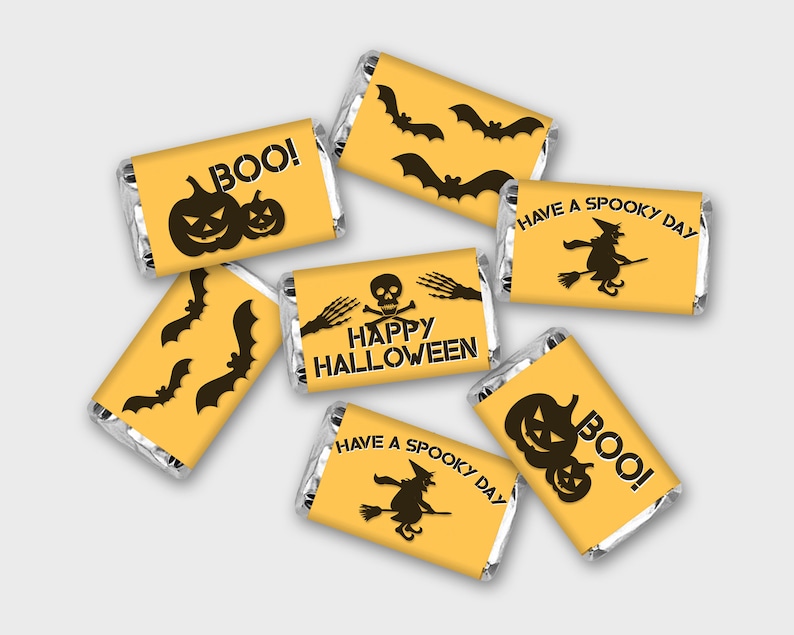 Printable Halloween Candy Bar Wrapper Happy Halloween Mini - Etsy