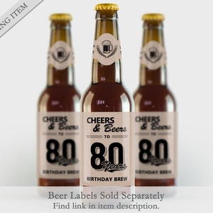 Cheers & Beers to 80 Years Party Sign, 80th Milestone Birthday Party ...