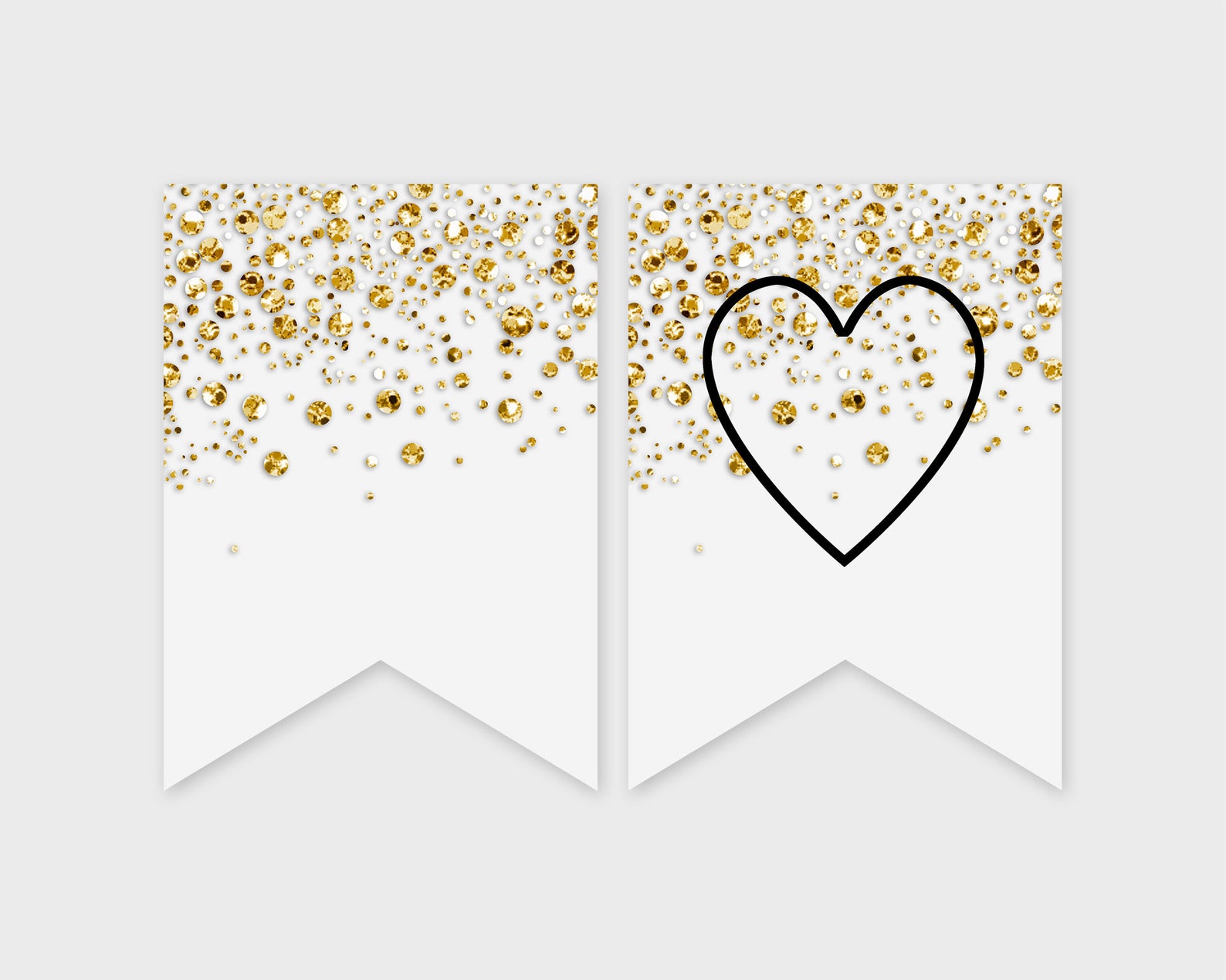 Happy Anniversary Printable Banner Gold Confetti Glitters | Etsy