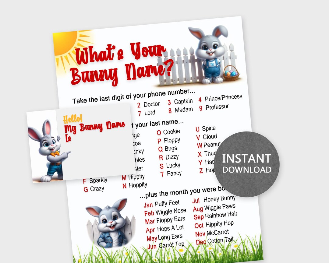 What's Your Bunny Name? Easter Day Celebration Name Generator ...