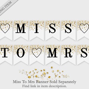 Miss to Mrs Printable Banner - Blue Confetti Glitter - Bridal Shower ...