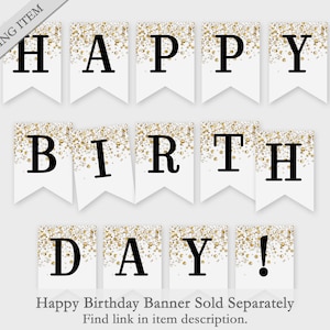 Happy Birthday Printable Banner - Mixed Confetti Glitters - Printable ...