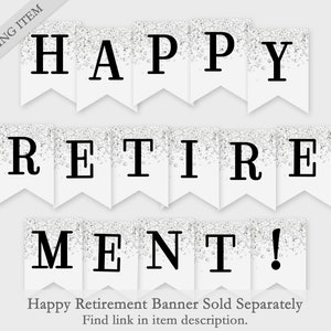 Happy Retirement Printable Banner - Pink Confetti Glitters - Printable ...
