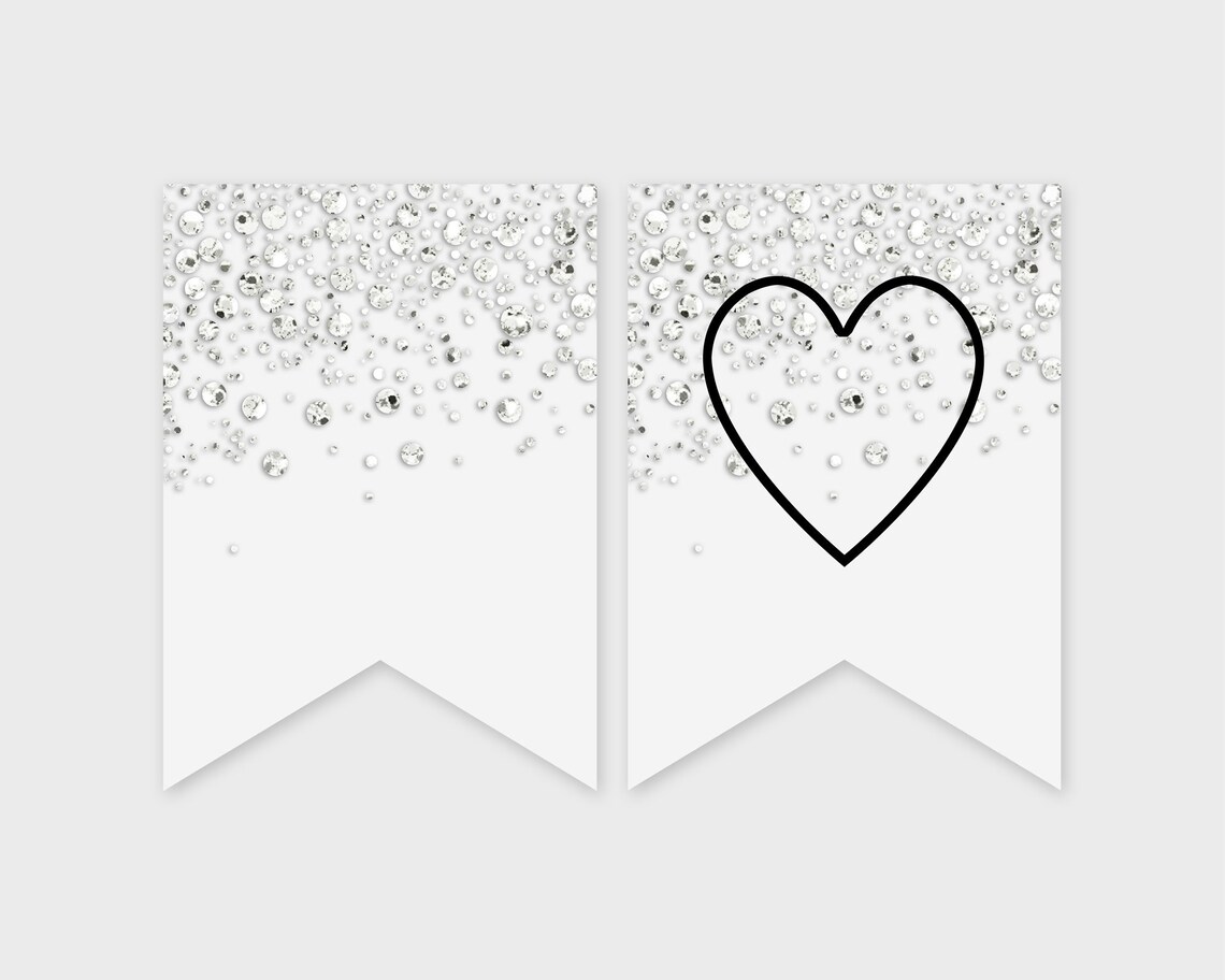 Bride to Be Printable Banner Silver Confetti Glitter | Etsy