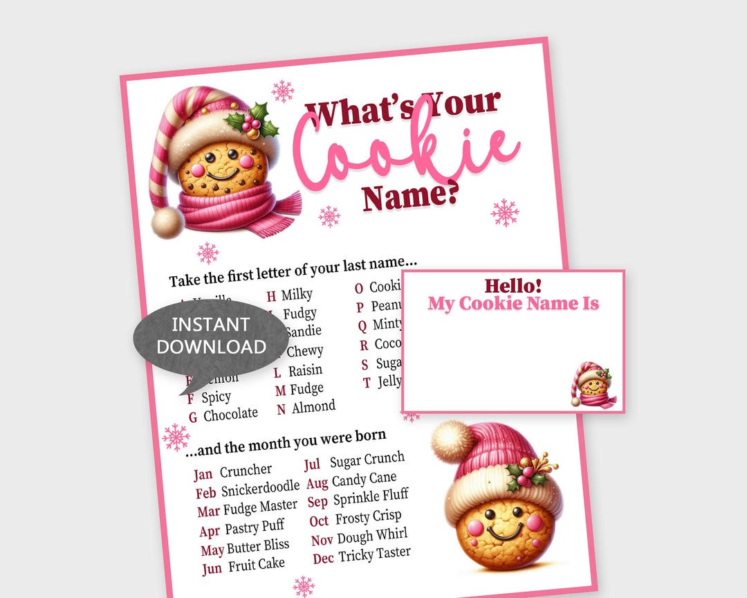 What's Your Cookie Name? Christmas Activity Party Name Generator ...