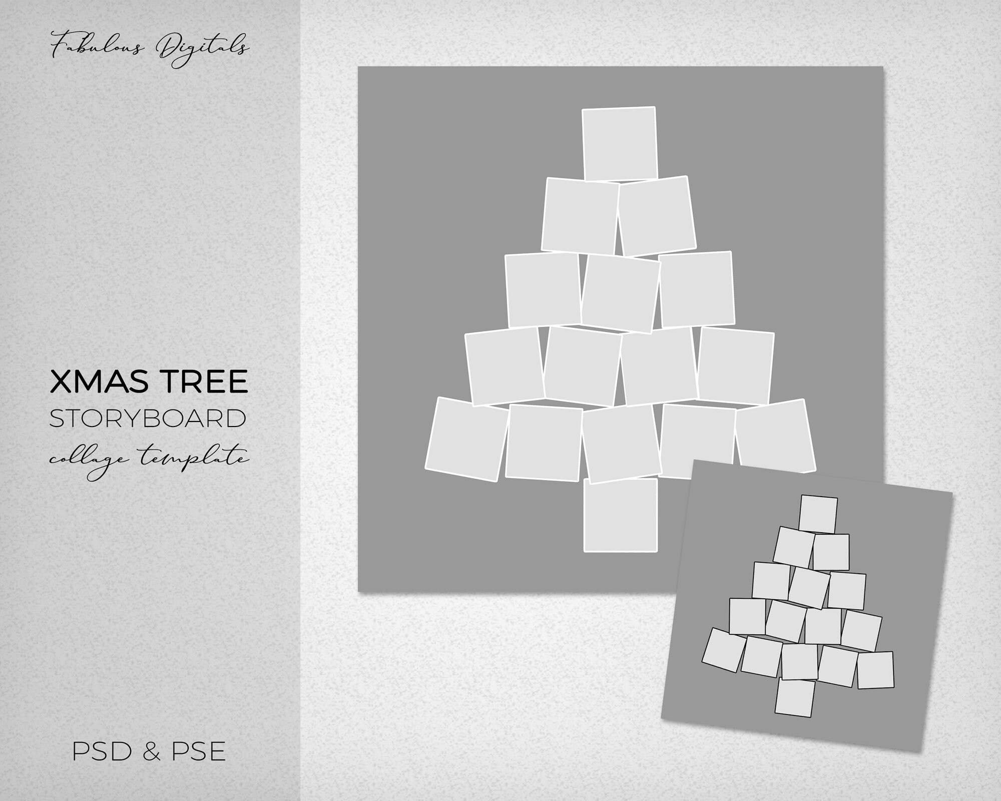 Christmas Tree Photo Collage Template Photo Storyboard | Etsy