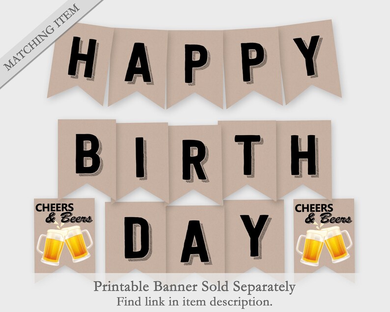 Cheers & Beers Birthday Party Welcome Sign Beer Party Welcome - Etsy